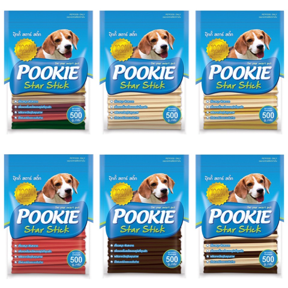 Dog Treats - Pookie Star Stick Mix Flavor 500gr - Dog Dental Snack Dog ...