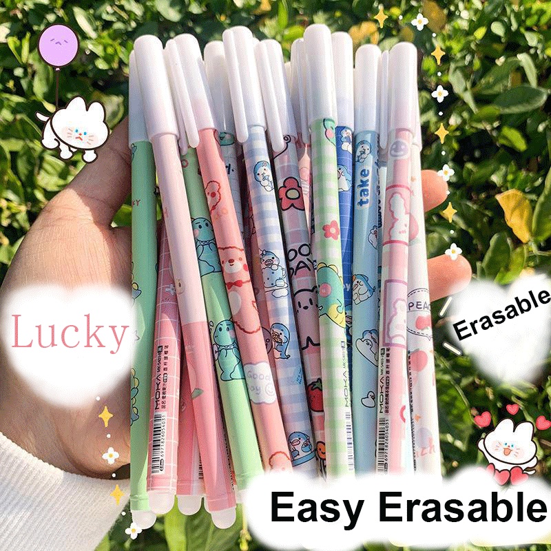 6Pc/Set Kawaii Cartoons Erasable Gel Pen 0.5mm Colored Gel Pens ...
