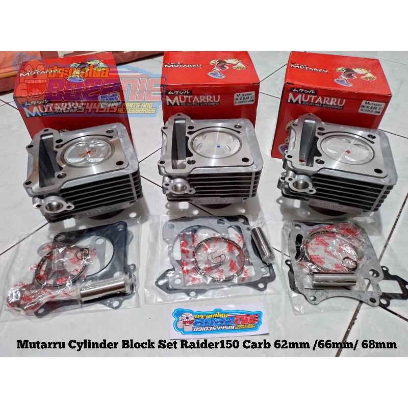 Mutarru Cylinder Block Set Raider150 Carb 62mm /66mm / 68mm | Shopee ...