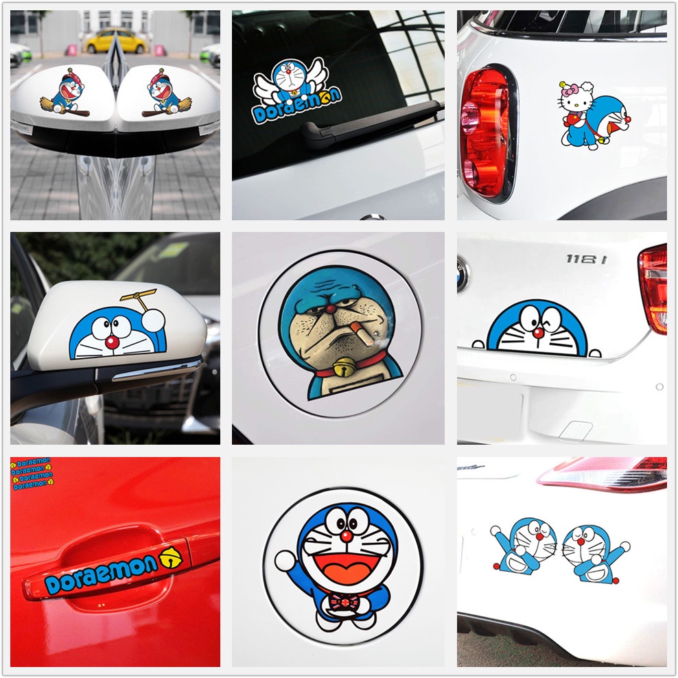 Car Sticker Doraemon Anime Cartoon Cute Lovely Decoration For Rearview ...