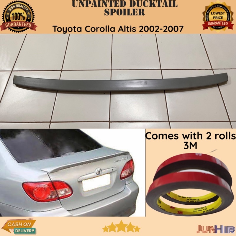 UNPAINTED DUCKTAIL SPOILER TOYOTA COROLLA ALTIS 2002 2003 2004 2005 ...