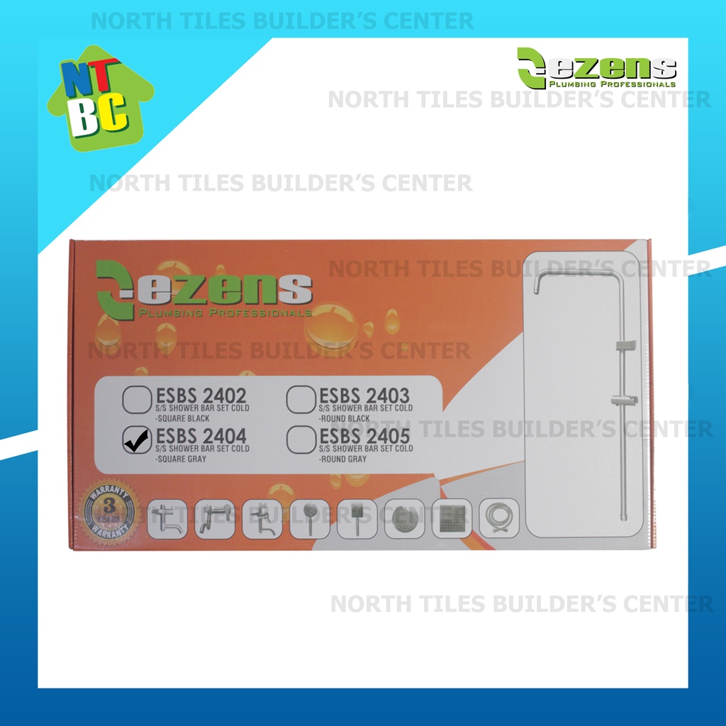 SHOWER BAR SET COLD - SQUARE EZENS ESBS - 2404 ( GRAY SERIES ) | Shopee ...
