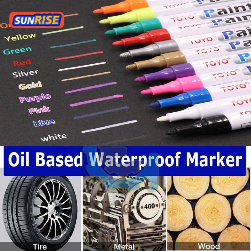 8 Colors Tire pen does not fade tire paint pen paint pen Waterproof ...