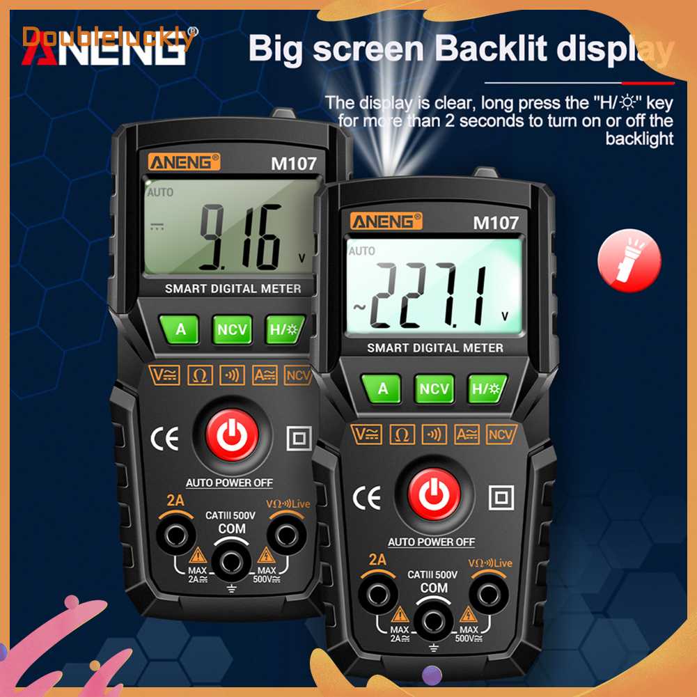 ANENG M107 4000 Counts Smart Digital Multimeter NCV DC AC Tester ...