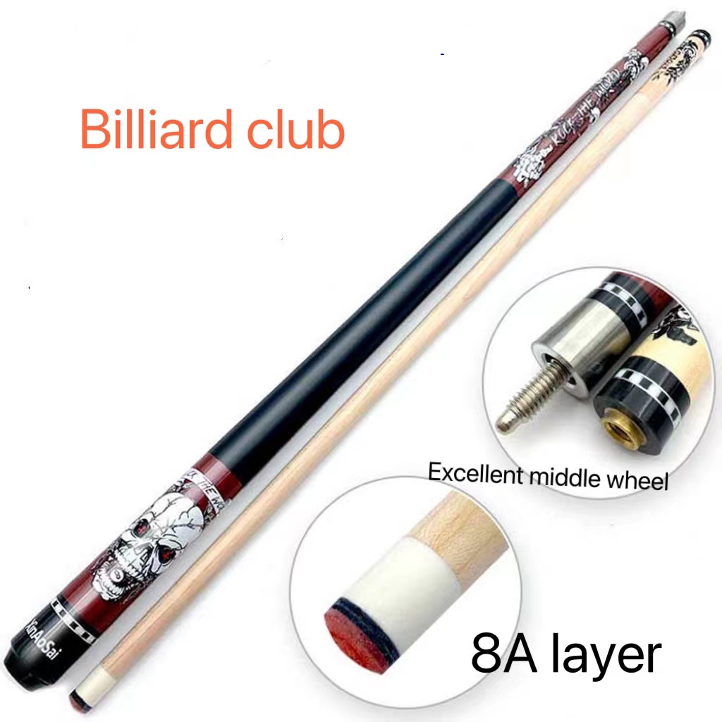 13MM Big Head Cue Chinese Style Black Eight Billiard Cue American Style ...