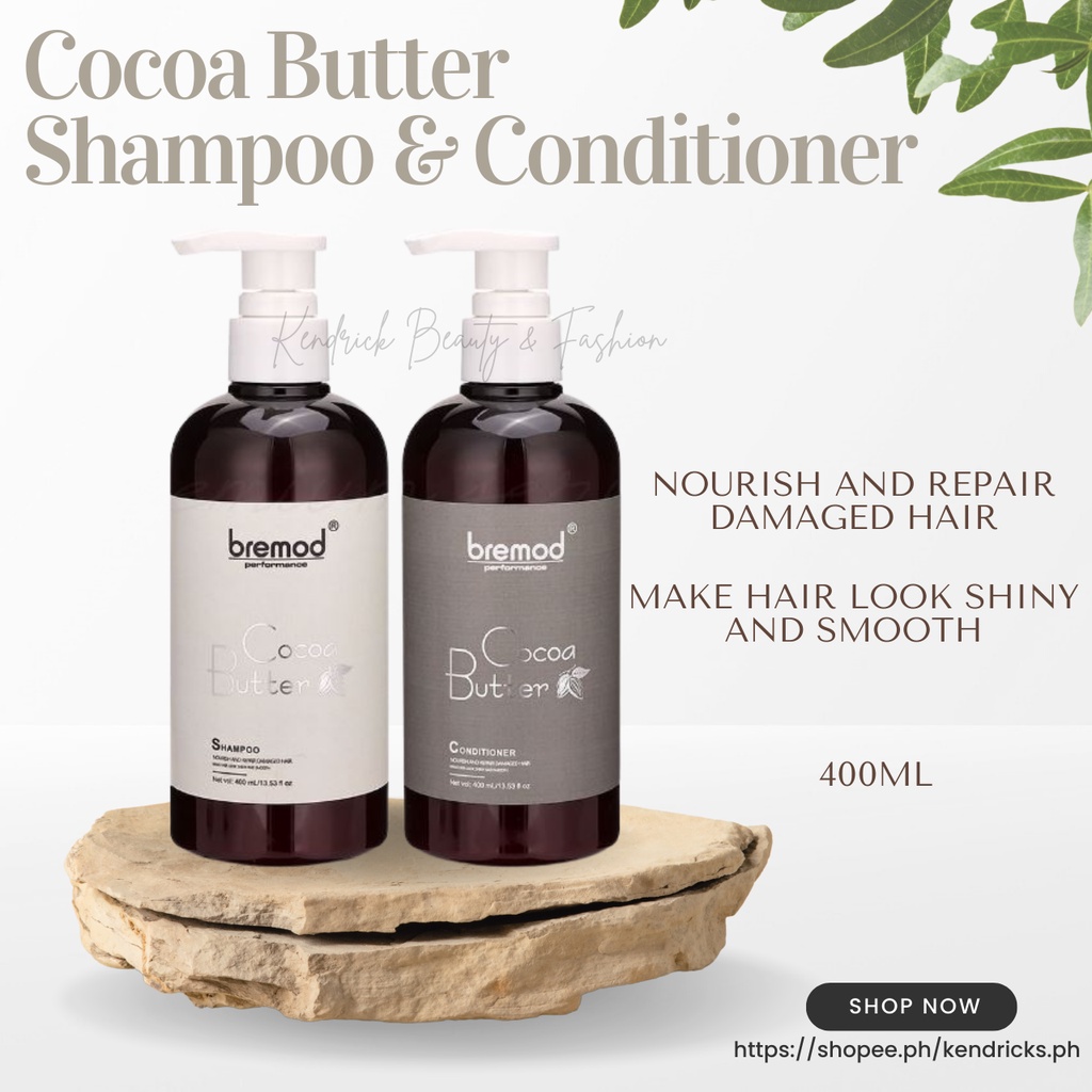 Bremod Cocoa Butter Hair Shampoo & Conditioner 400ml Repair Damage ...