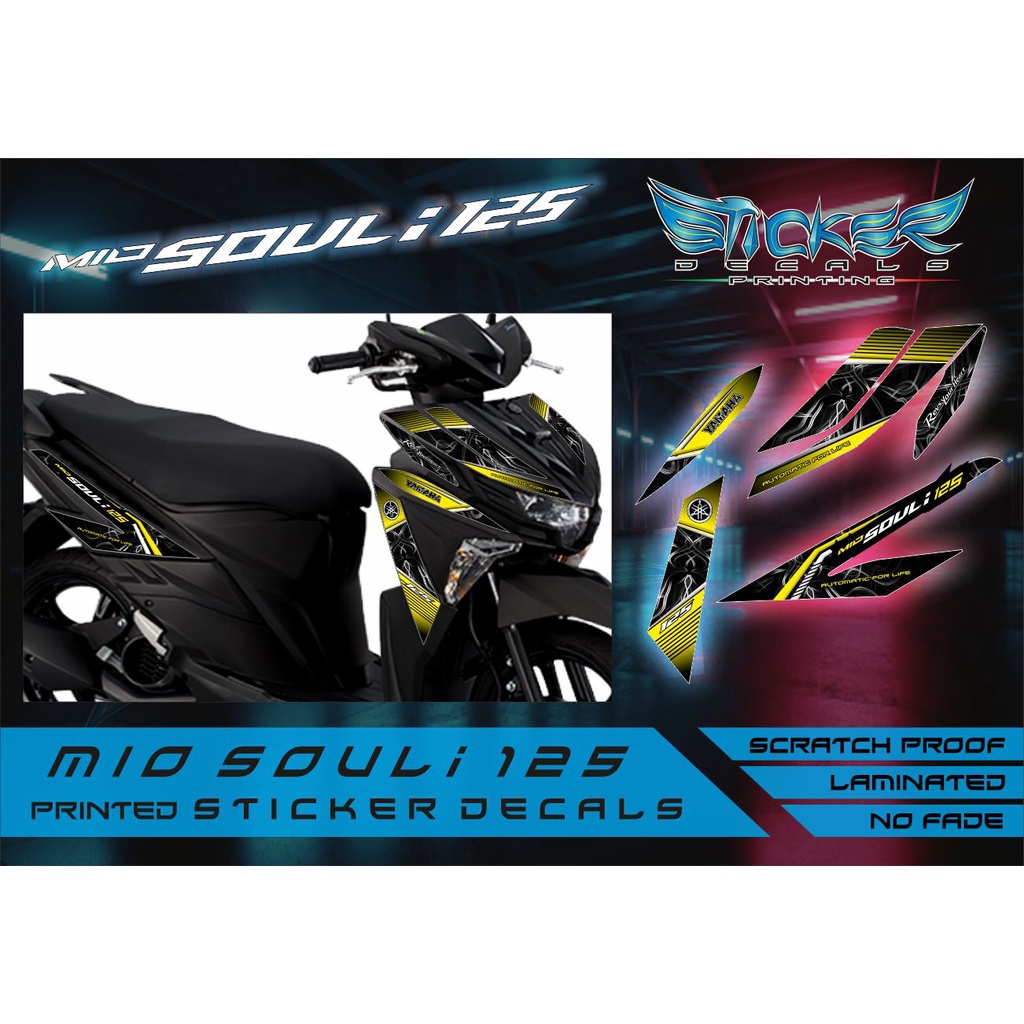 mio Soul i 125 Sticker Decals (Black Tribal) | Shopee Philippines