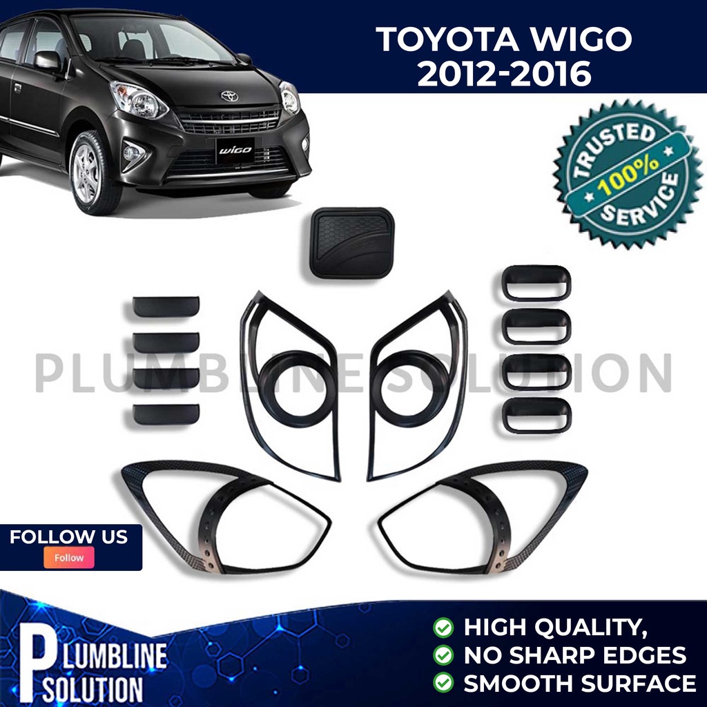 Toyota Wigo Garnish Cover Set Black / Chrome 2014 - 2017 Car ...