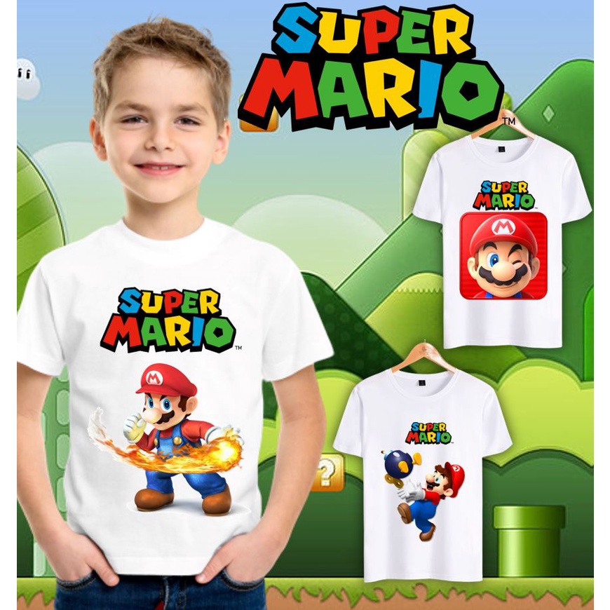 MARIO Kids T-shirt/Tees / graphic printed shirt 0-12 years old | Shopee ...
