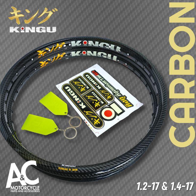 Kingu Carbon Motorcycle Drag Rim 1.2x17 & 1.4x17 (Glow in the Dark ...
