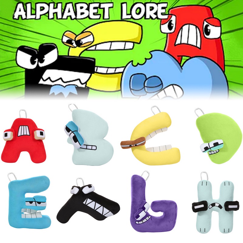 22cm Alphabet Lore Plush Toys English Letter Stuffed Animal Plushie ...