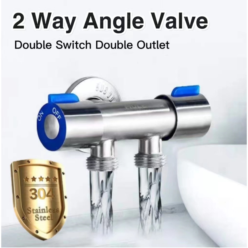 Stainless Steel304 1/2 Angle Valve One Into Two Out Three-way Control ...