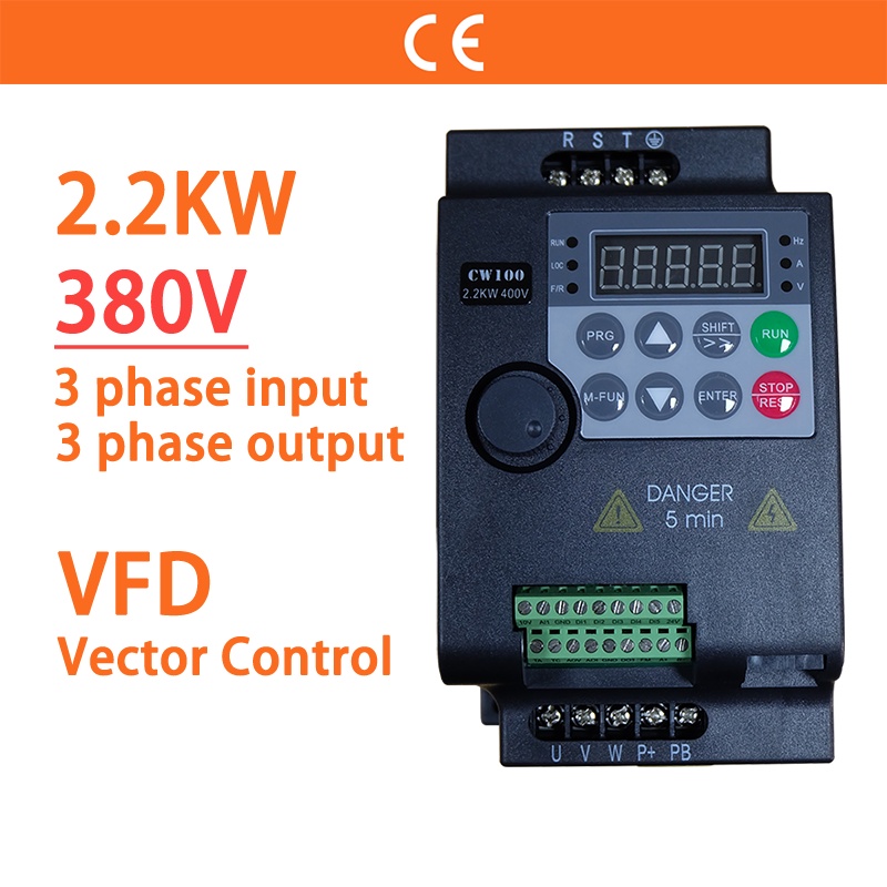 2.2KW 380V 3 Phase Input and Output 3HP VFD Variable Frequency Drive ...