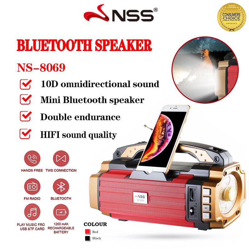 NSS RADIO Portable Rechargeable 3 BAND Bluetooth Radio FM/AM/SW ...