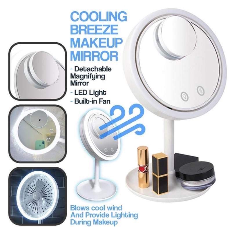 Table Vanity Mirror with Fan (3 in 1) | Shopee Philippines