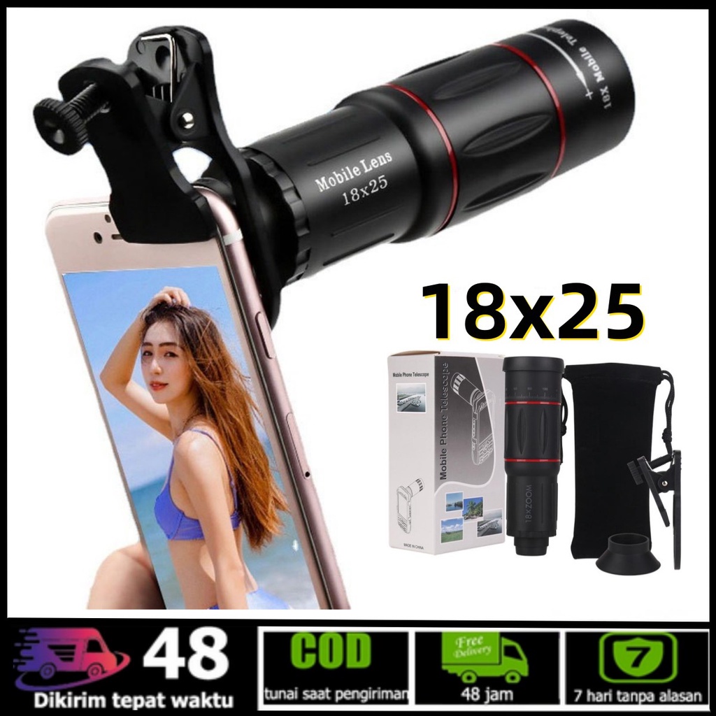 COD Universal 18x25 Monocular Lens Optical Zoom Cellphone Telescope ...