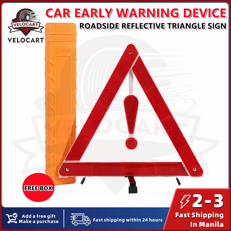 Car Early Warning Device Triangle Sign Roadside Reflective Warning ...