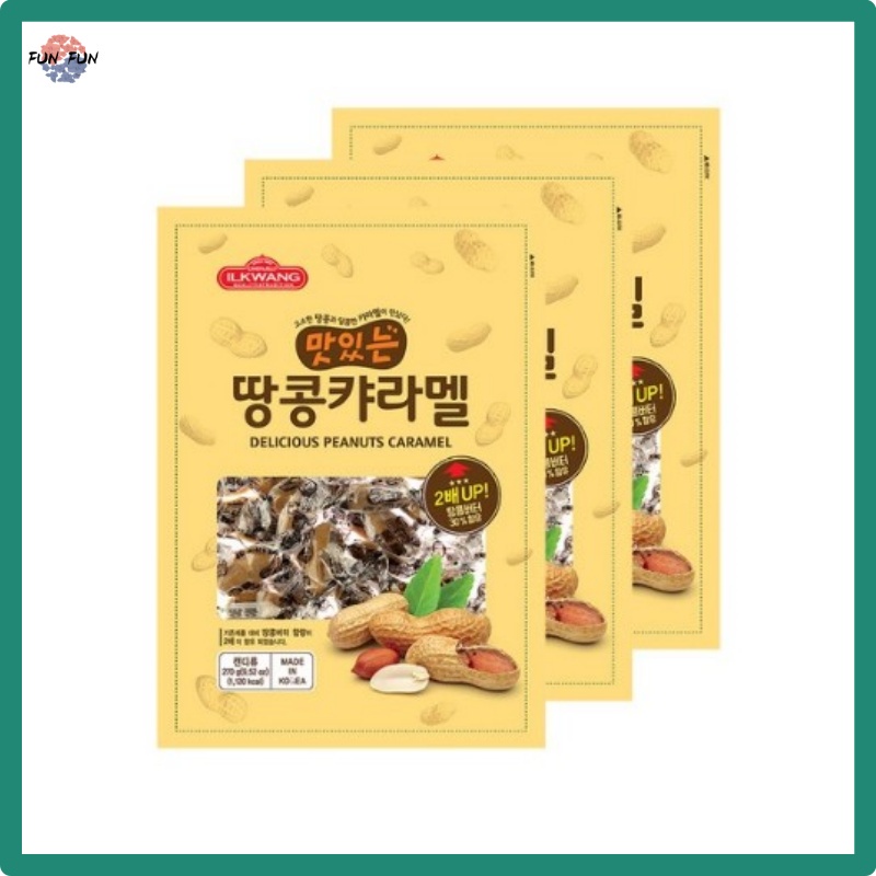 ILKWANG Delicious Peanut Caramel Korean Traditional Snack Peanut Butter ...