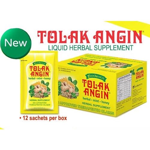 Tolak Angin Liquid Herbal Supplement 1 boxes 12 sachet improve immunity ...