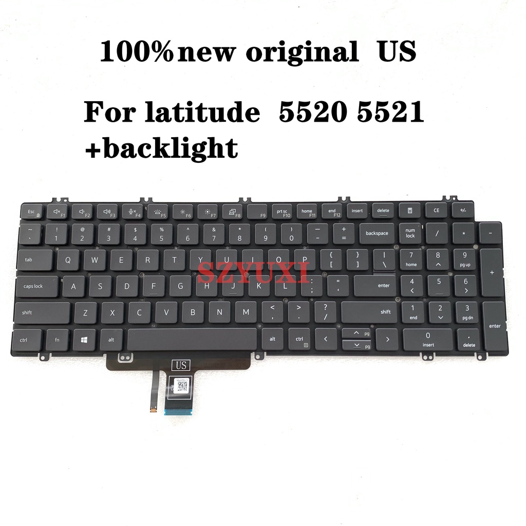 US For Dell Latitude 5520 5521 Precision 3560 3561 laptop keyboard ...