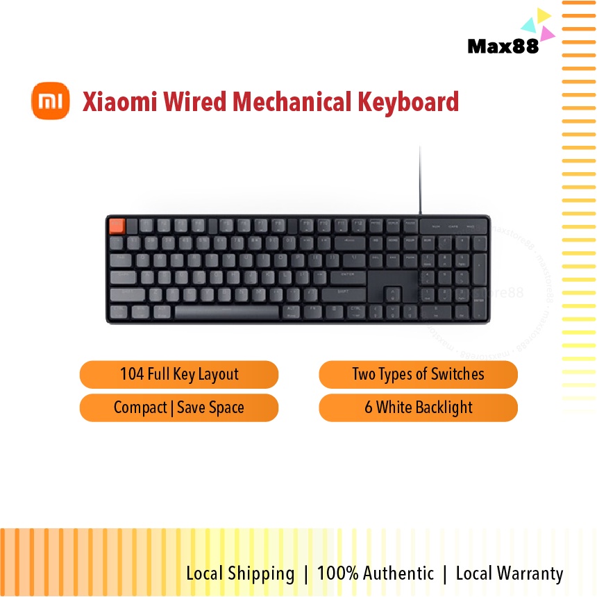 Xiaomi Mi Wired Mechanical Keyboard, 104 Full Key, 6 Backlight Design ...
