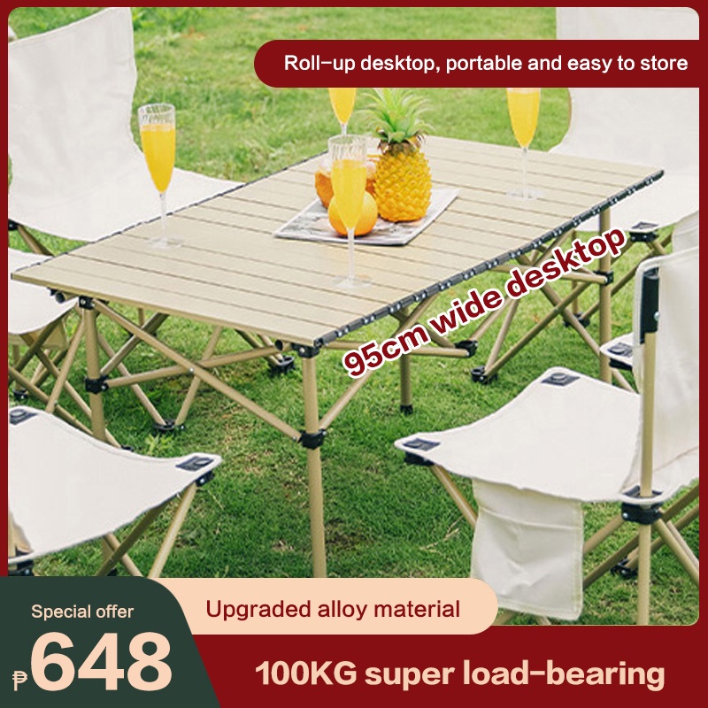 Outdoor Folding Table Aluminum Alloy Camping Picnic Barbecue Table ...