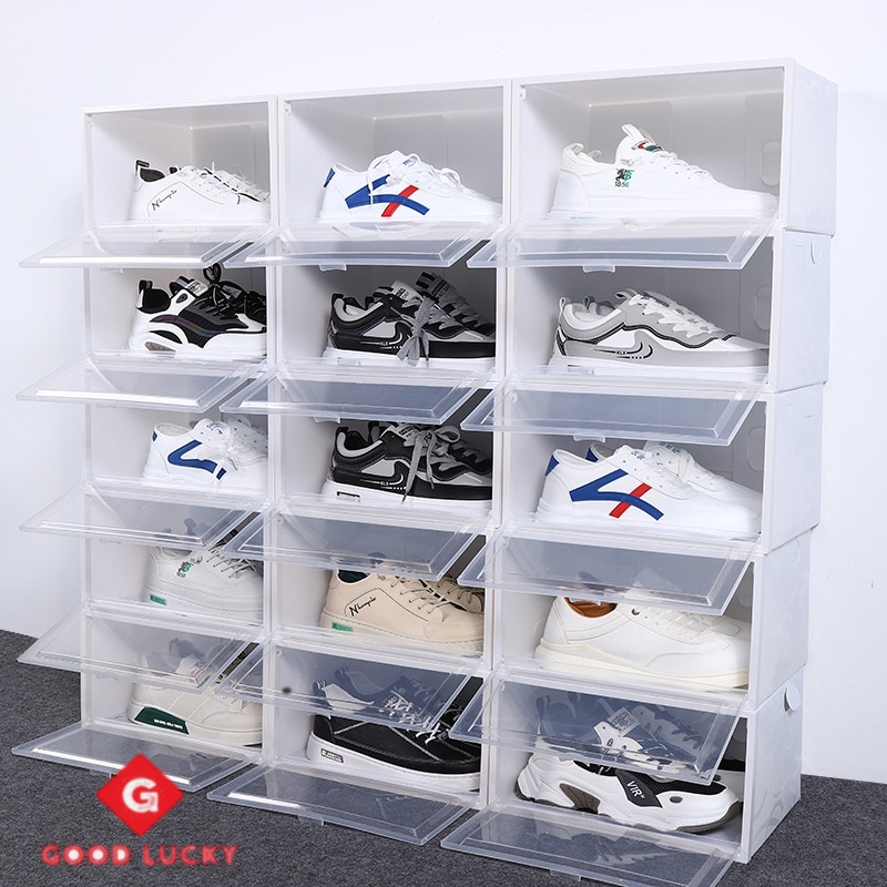 GL_ Large Stackable Interlock Side Open Side View Shoe Box Storage ...