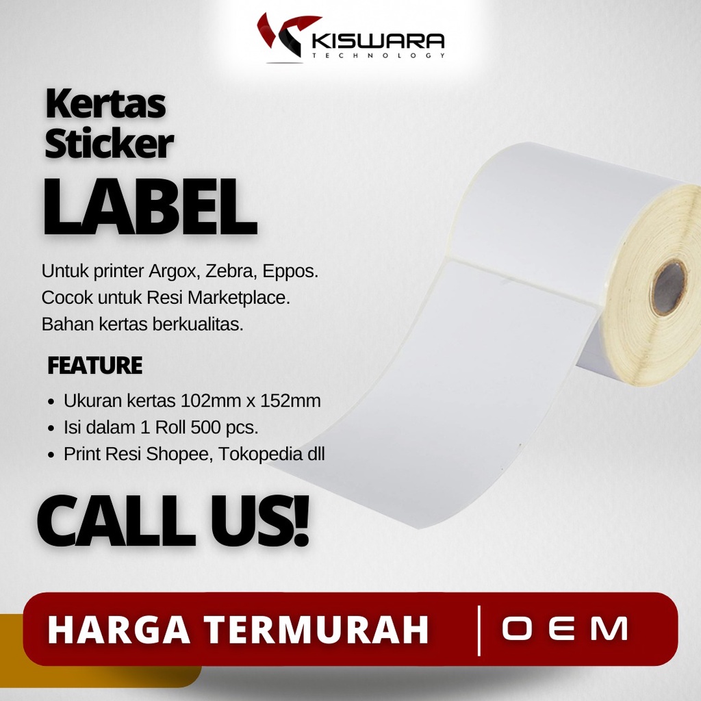Thermal Barcode Sticker LABEL Paper 100x152mm [300 PCS] SHOPEE ADDRESS ...