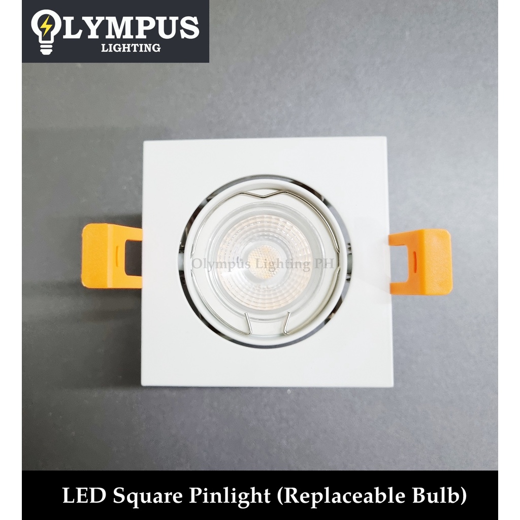 [COD & Ready] OlympusLighting Replaceable Bulb LED Square Pin light ...