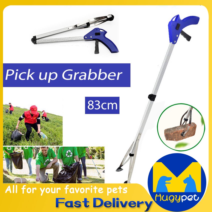 83cm Foldable Garbage Pick Up Tool Grabber Reacher Stick Reaching Claw ...