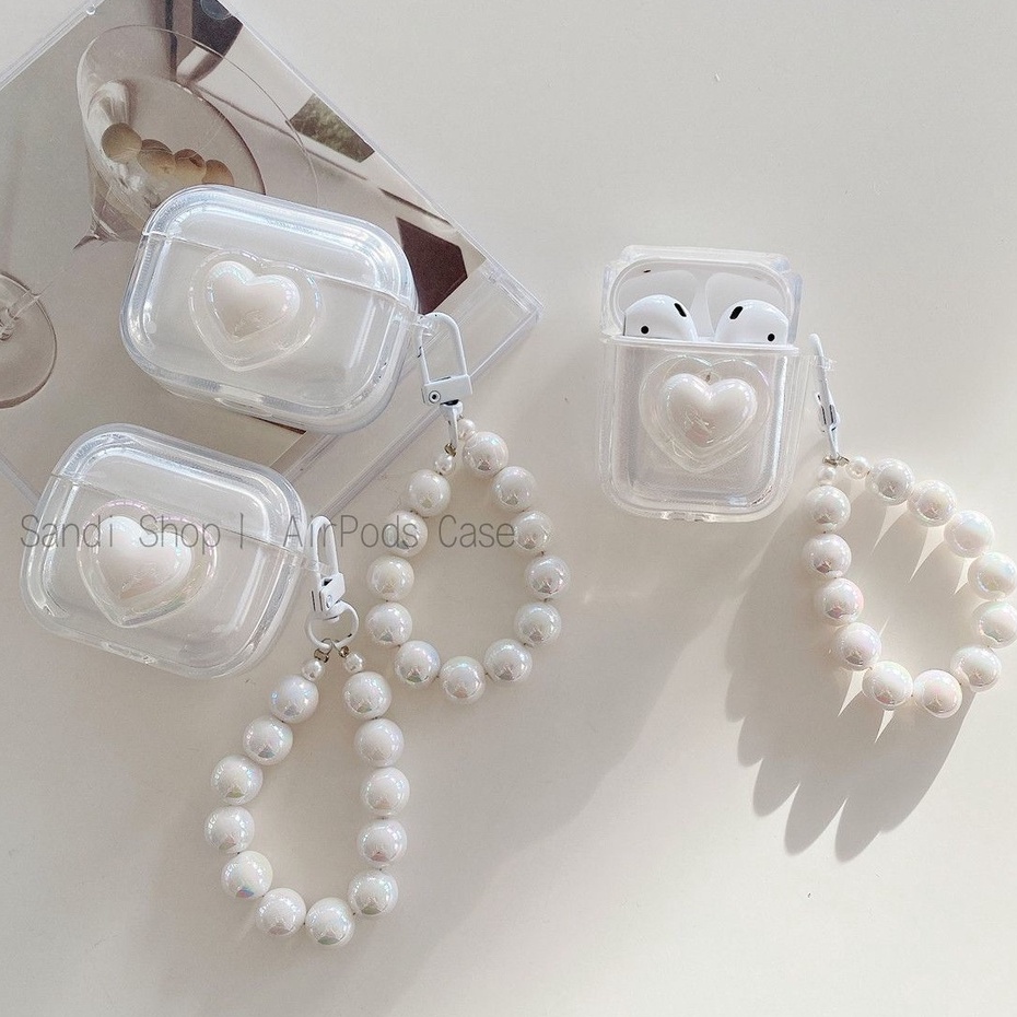 Simple Square AirPods 4 Case Laser Heart AirPods Case For AirPods 1/2/3 ...