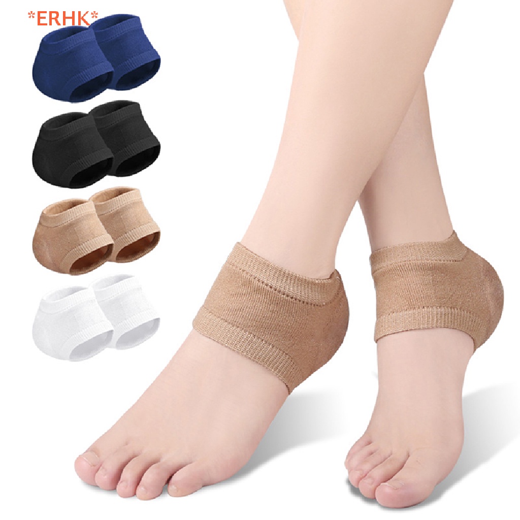 QrhYK> Gel Silicone Heel Protector Sleeve Heel Pads Heel Cups Plantar ...