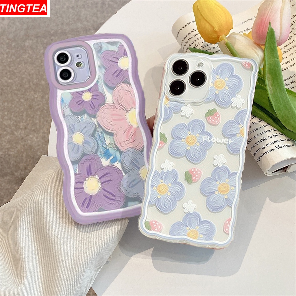 Soft Floral Pink Purple Phone Case for OPPO A16/A95/A15/Reno 6/A54/A74 ...