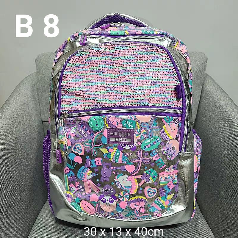 Smiggle SD (B8) Backpack/Smiggle Sequin Bag/Smiggle Purple Bag | Shopee ...