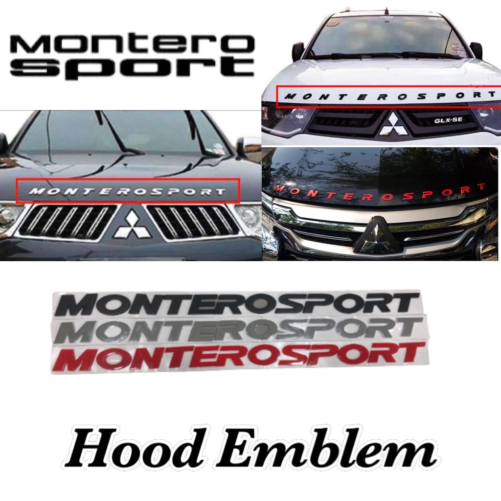 CPO ABS MONTERO SPORT Letters Car Auto Front Hood Emblem Badge Sticker ...