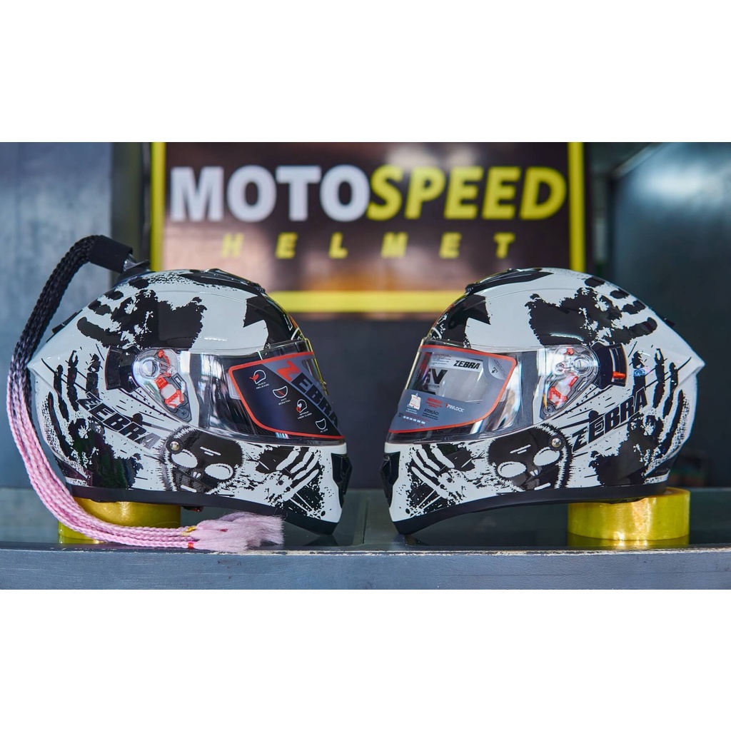 ZEBRA Alien Series Couple Full face Dual Visor Motorcycle Helmet For ...