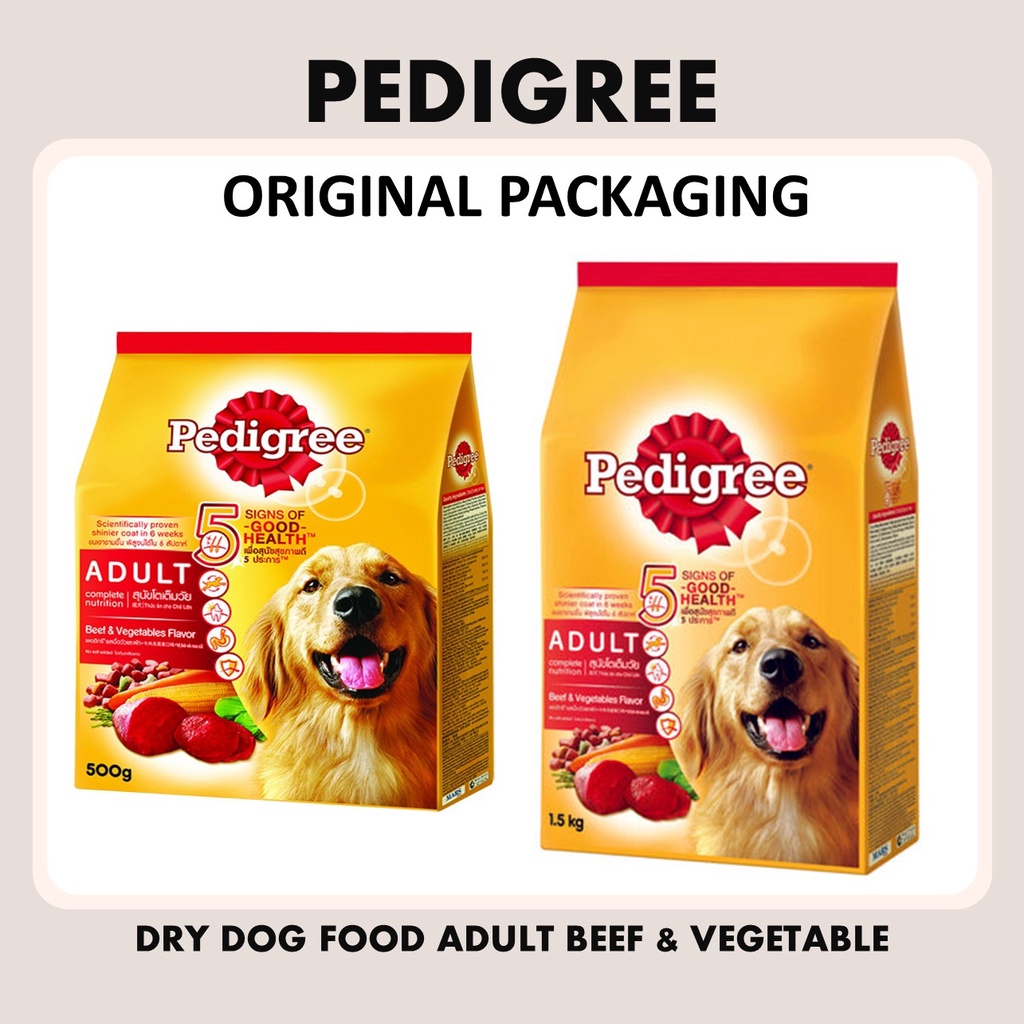 Pedigree Dry Dog Food Adult Beef & Vegetable 500g / 1.5Kg Original ...