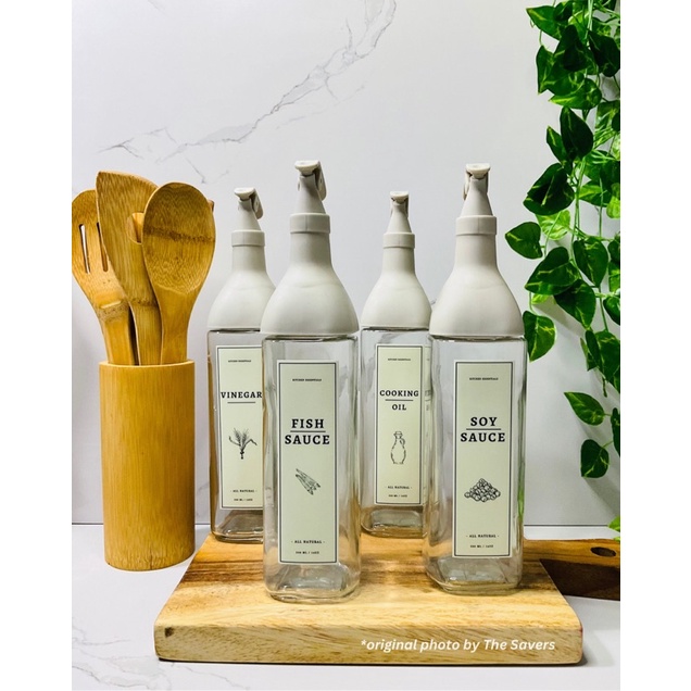 Minimalist Condiment Bottle/Nordic 480ML Square Oil Condiment Seasoning ...