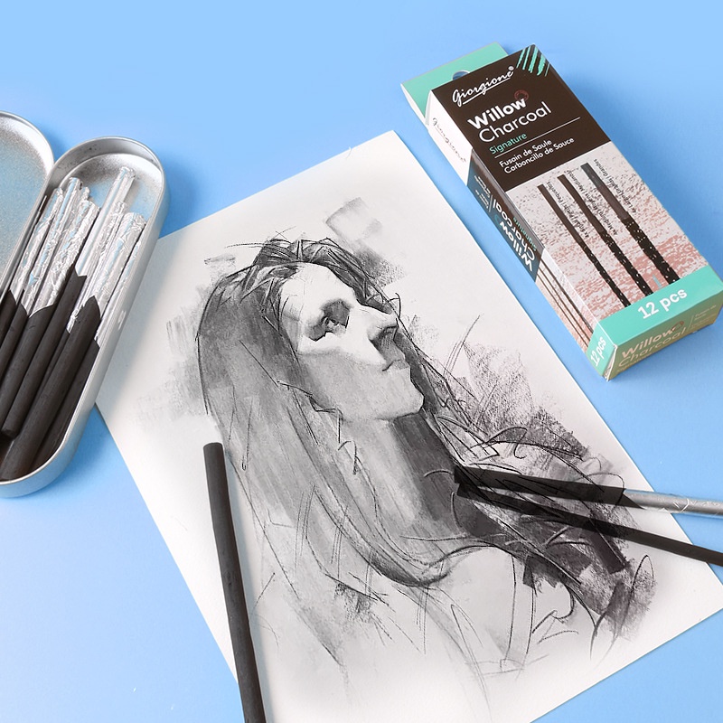 willow charcoal strips 10 pcs of sketching charcoal sticks, charcoal ...