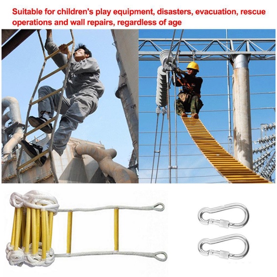 Fire Escape Rope Ladder Household Inspection Resin Rope Ladder Non-Slip ...