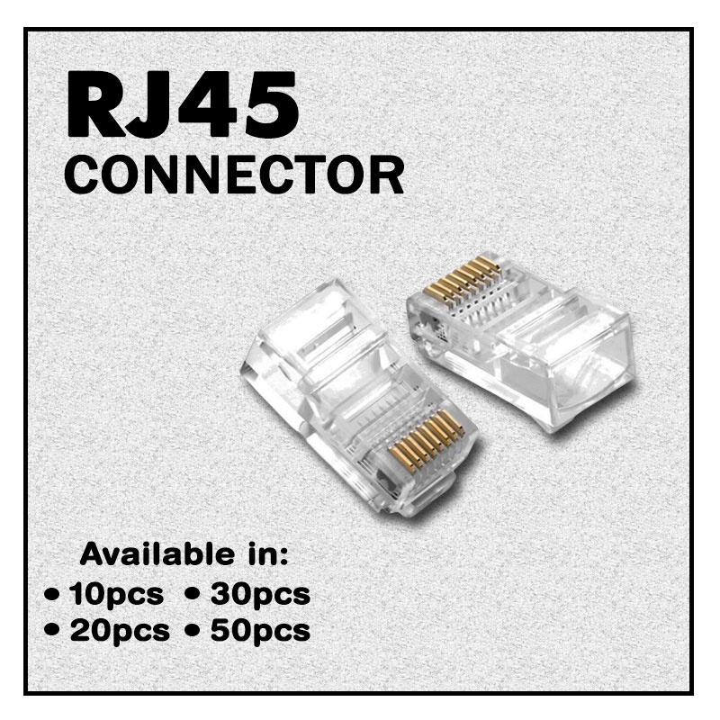 RJ45 Connector Clear White For Ethernet | Shopee Philippines