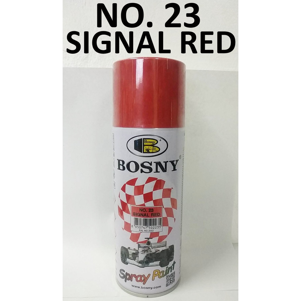BOSNY SPRAY PAINT NO. 23 SIGNAL RED ( 300 GRAMS PER CAN ) QUICK DRYING ...