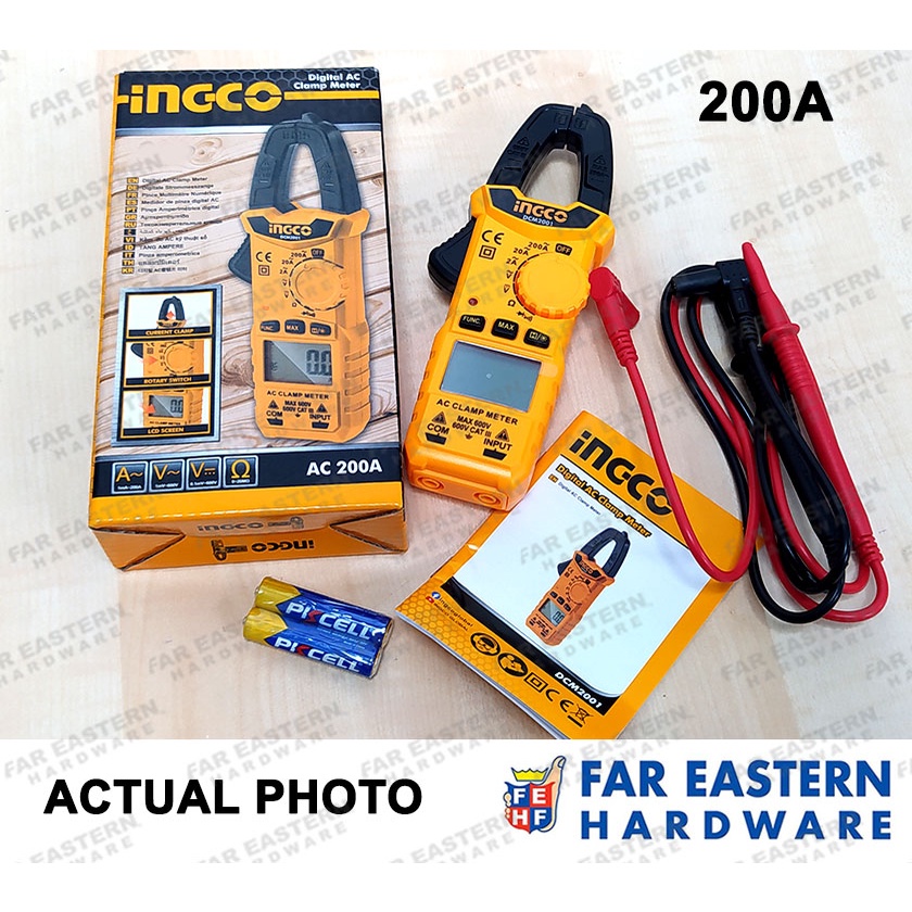 INGCO Digital Clamp Multimeter Tester AC 200A | 600A INMT | Shopee ...