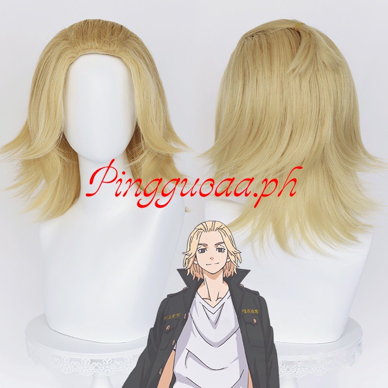 Manjiro Sano Cosplay Tokyo Revengers Cosplay 44cm Short Golden Wig ...