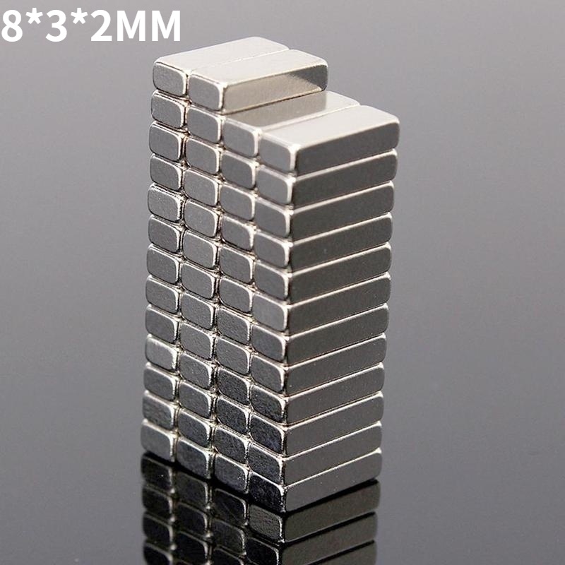 10/20 Pcs 8x3x2mm Rare Earth Magnet Permanent Strong Neodymium Magnet ...