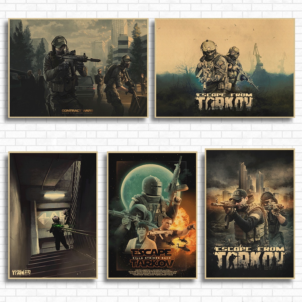 Video Game Escape From Tarkov Solider Kraft Paper Metal Tin sign Wall ...