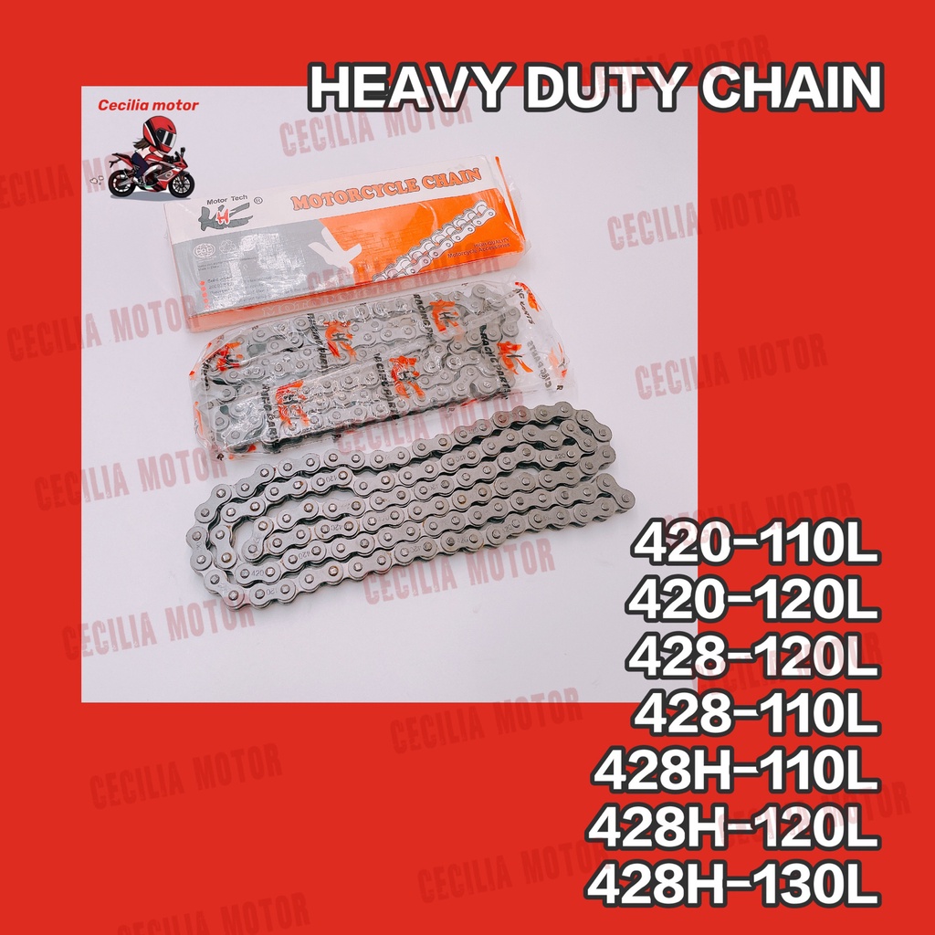 Motorcycle heavy duty chain 420-110L/120L 428-110L/120L 428H-110L/120L ...