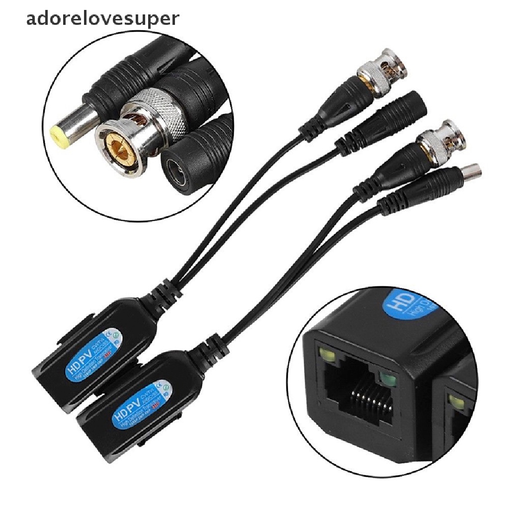 AD1PH 1 Pairs CCTV Coax BNC Video Power Balun Transceiver to CAT5e 6 ...