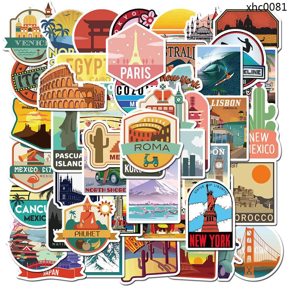 50 Sheets City Landmark Style Waterproof Sticker | Shopee Philippines