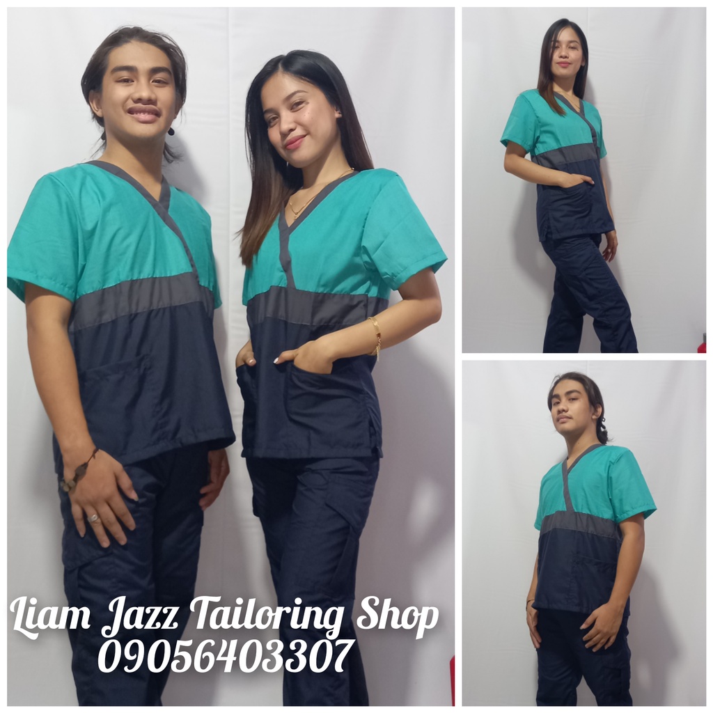 SCRUB SUIT TRI COLOR (COTTON) | Shopee Philippines